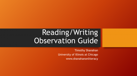 Reading/Writing Observation Guide | Shanahan on Literacy